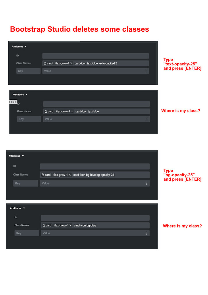 Class replacement bug - Bug Reports - Bootstrap Studio Forum