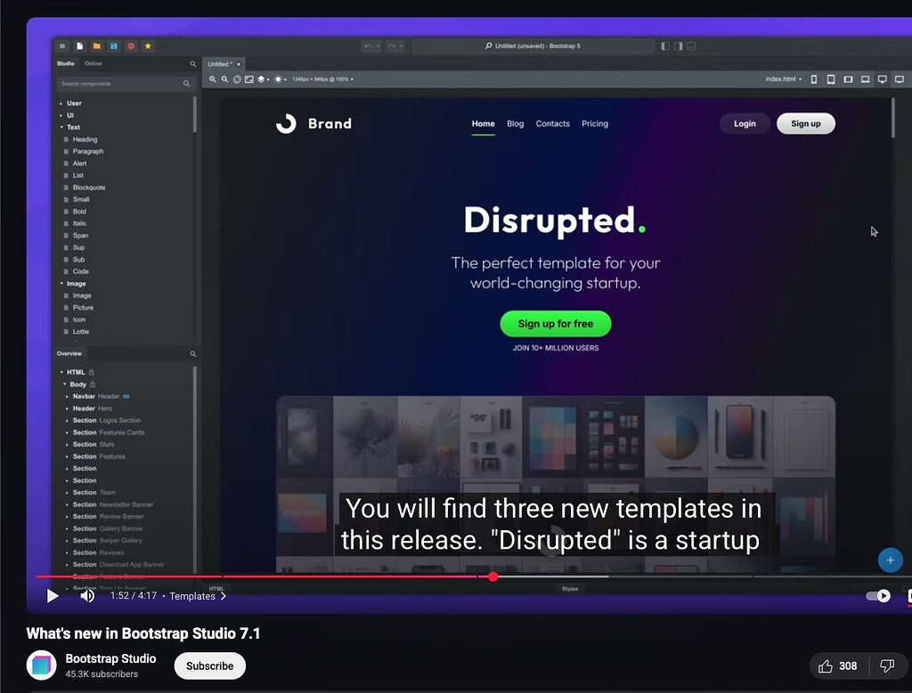Misleading announcement in Release 7.1 - General - Bootstrap Studio Forum