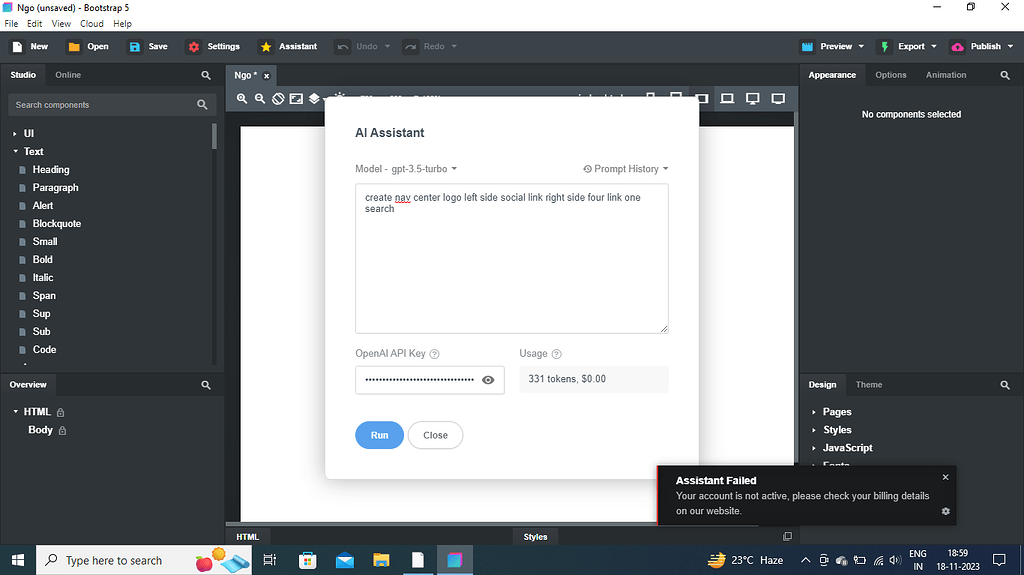 Ai Assistant help me - Bootstrap Studio Help - Bootstrap Studio Forum