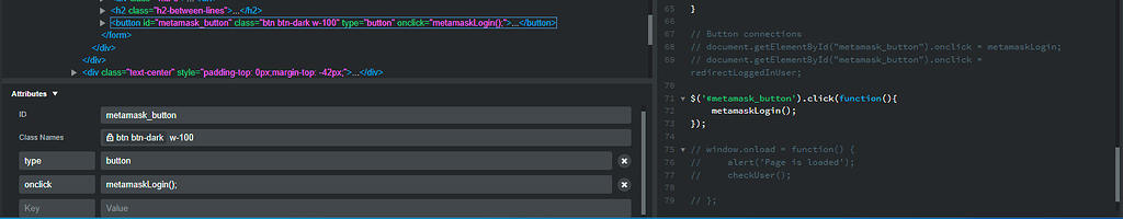 Onclick works in html button but doesnt in .js file - Bootstrap Studio ...
