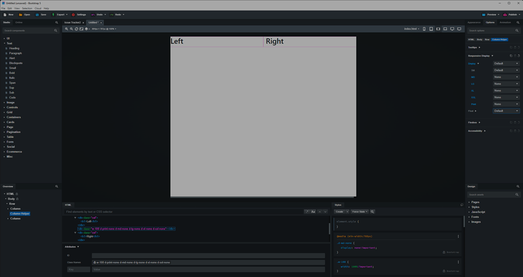Breaking Columns to New Rows - Bootstrap Studio Help - Bootstrap Studio Forum