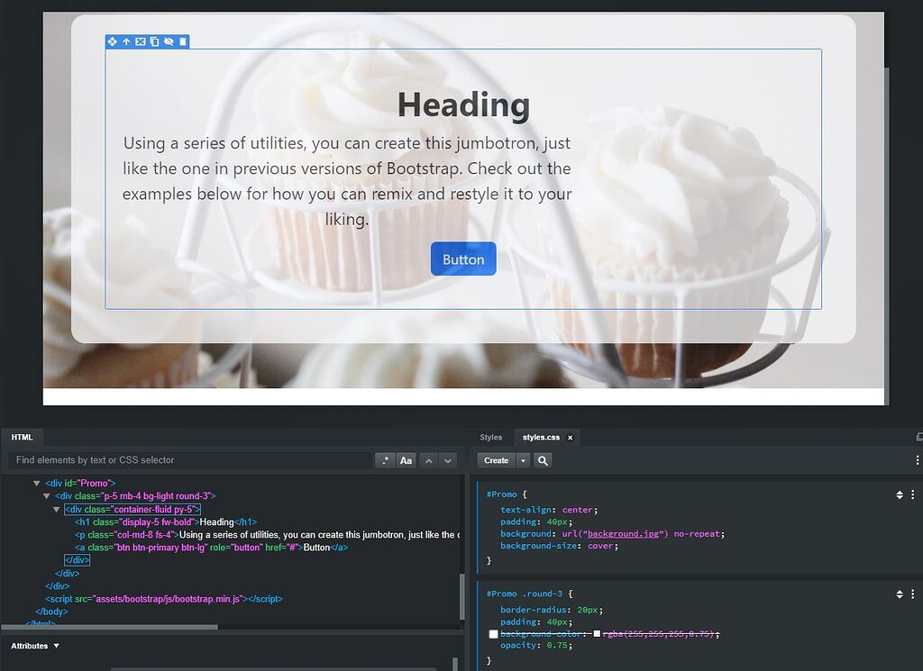 Cant align paragraph inside container - Bootstrap Studio Help ...